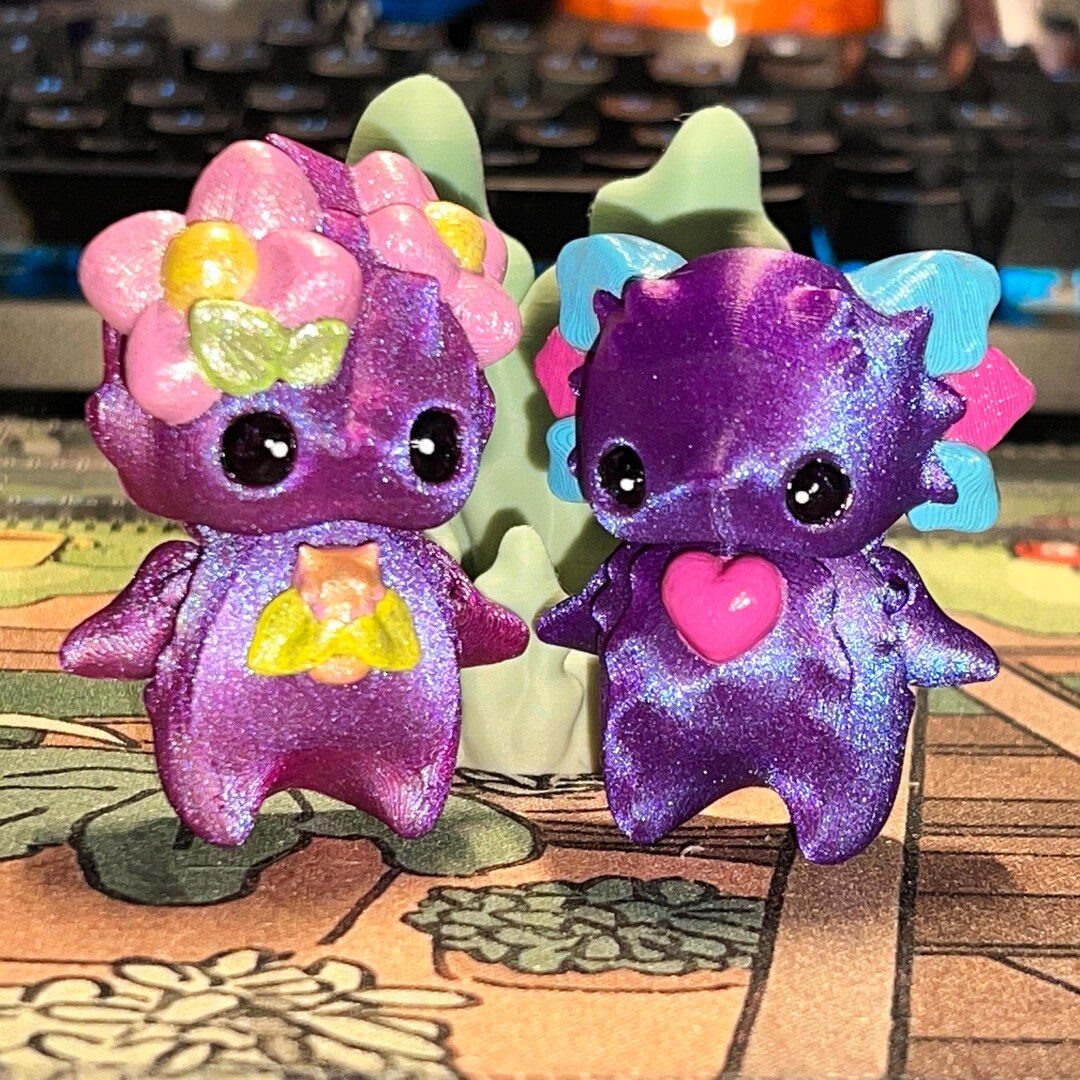 Axolotl Pixie or Flower Pixie 3D Printed, Flexible Fidget, Chose Your ...