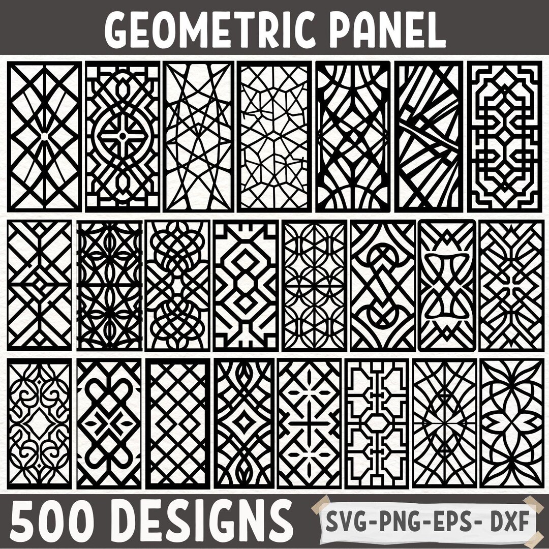 Geometric Panel SVG Bundle, Laser Cut Design Files, CNC Templates, Wall ...