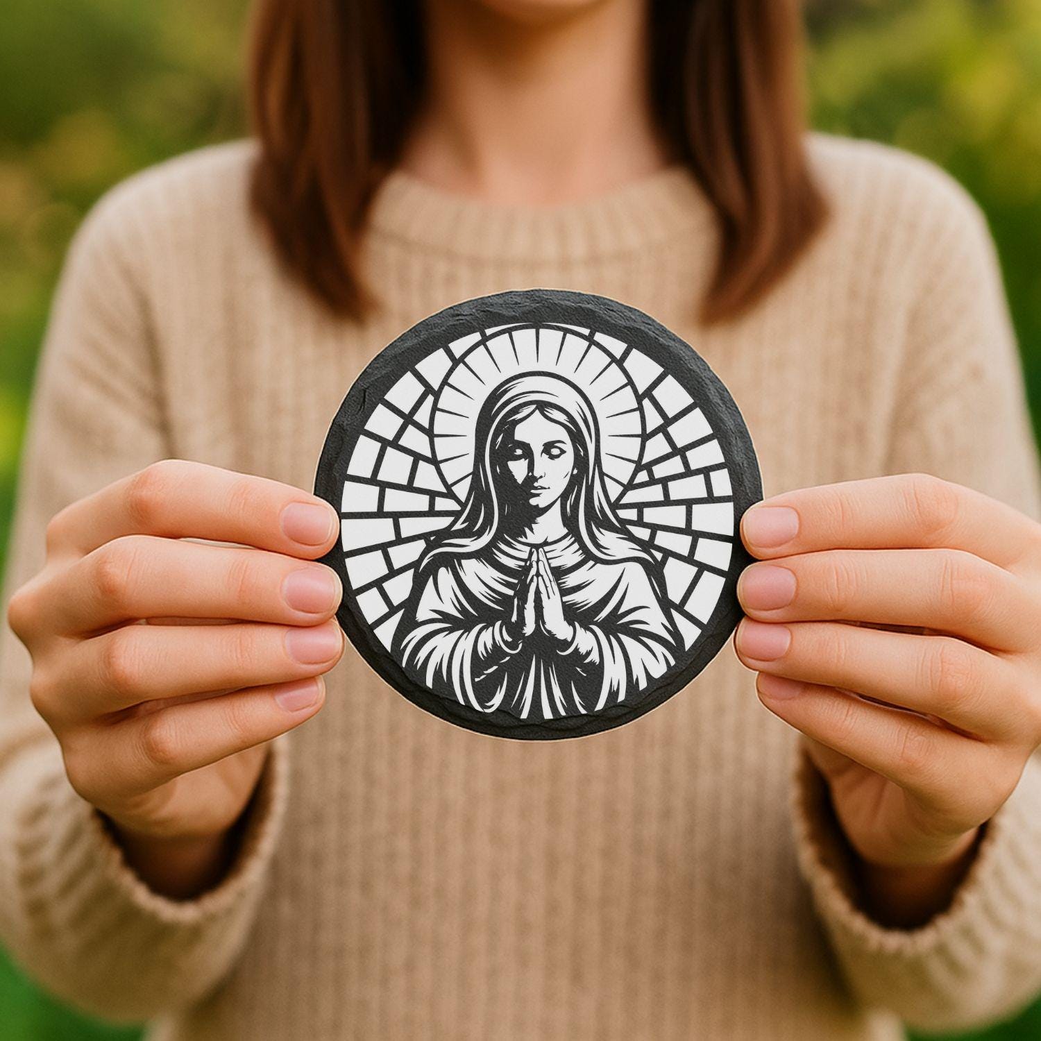 Virgin Mary SVG Bundle for Slate Engraving, Religious Christian SVG PNG ...