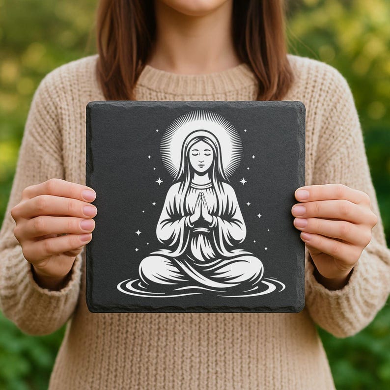 Virgin Mary SVG Bundle for Slate Engraving, Religious Christian SVG PNG ...