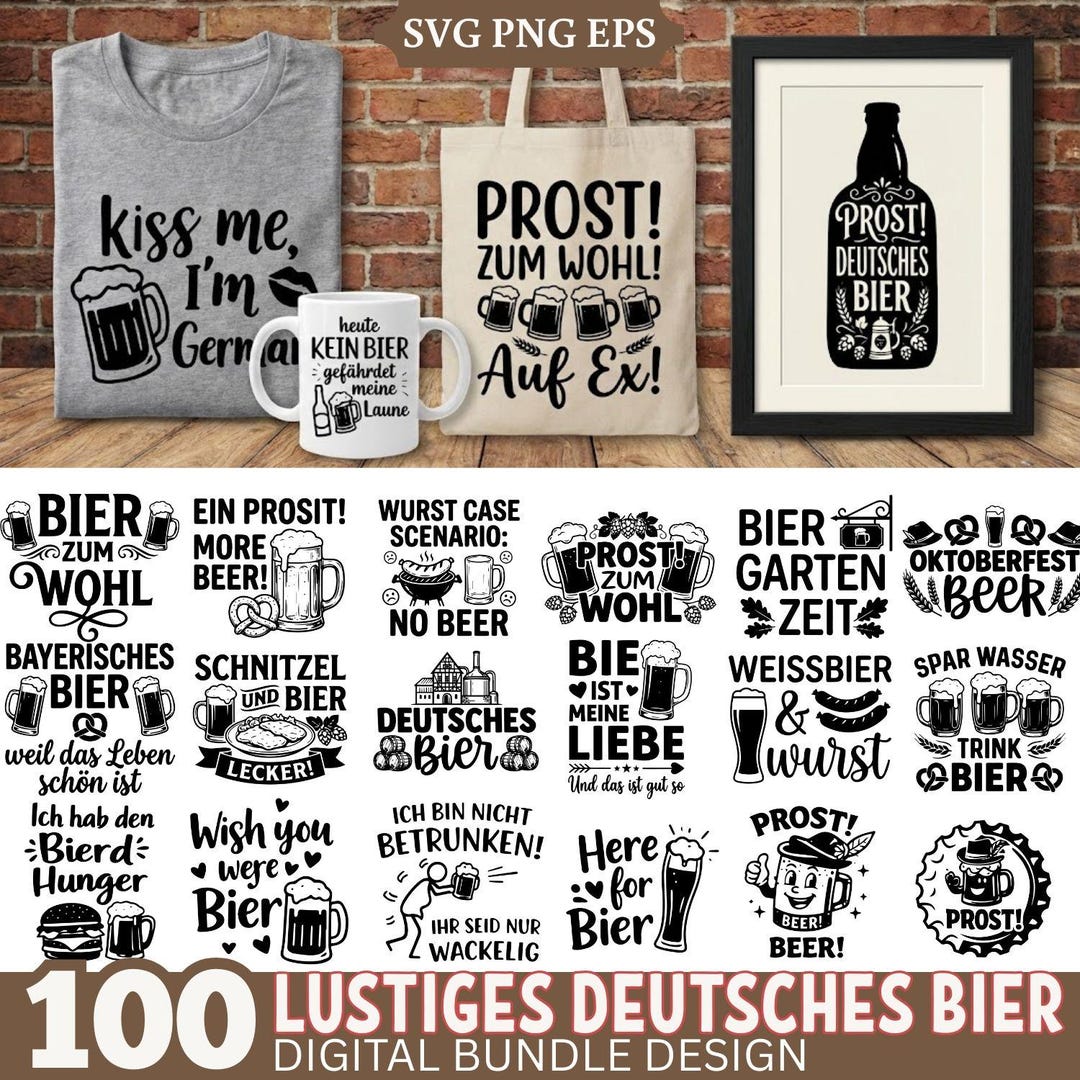 Funny German Beer SVG Bundle – 100 Oktoberfest SVG Designs for Mugs ...