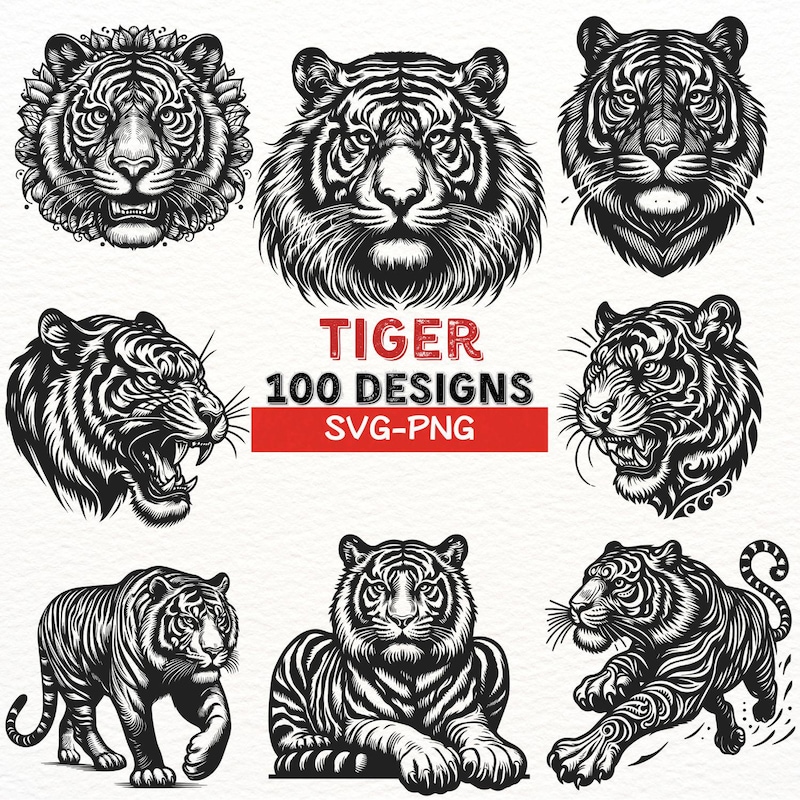 Tiger Svg - Etsy