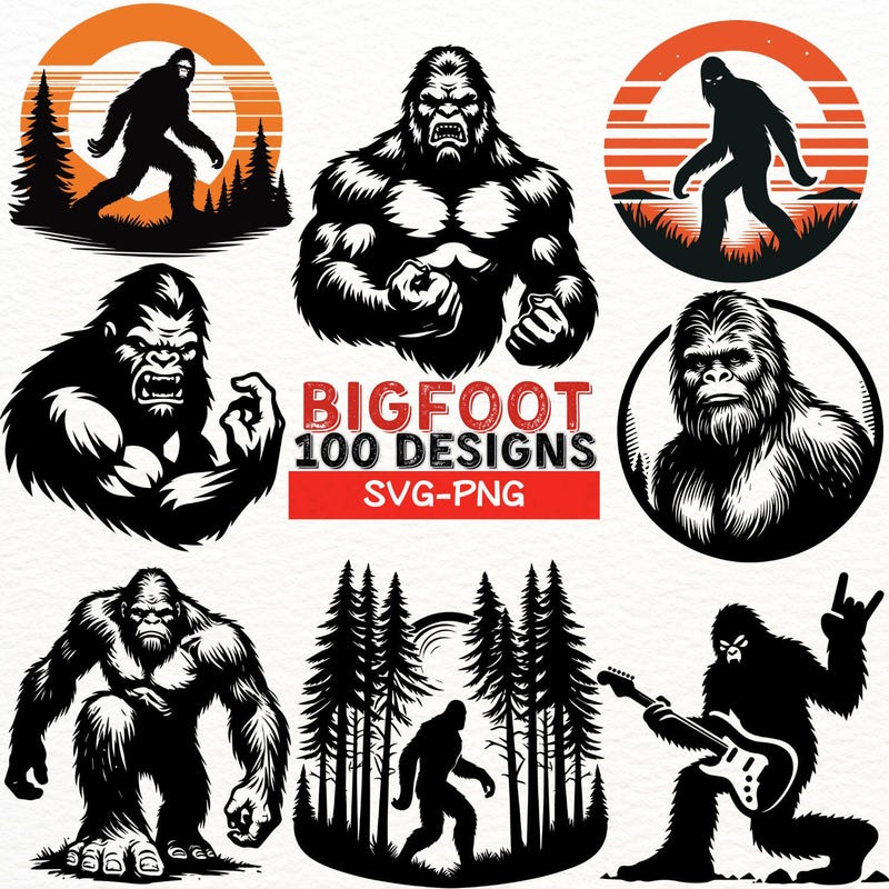 Bigfoot Clipart - Etsy