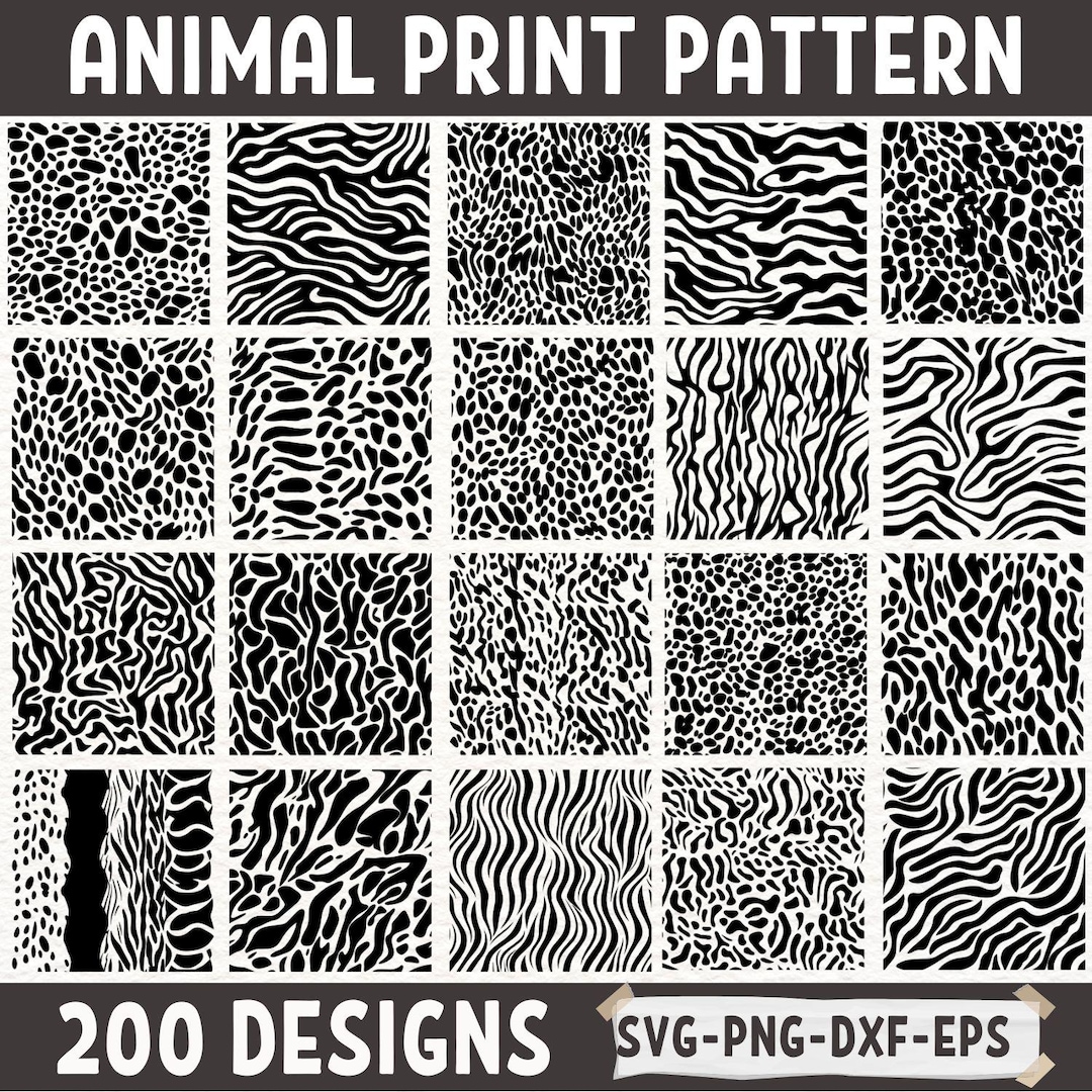 Animal Print Pattern SVG Bundle | Leopard, Zebra, Tiger & More | Png ...