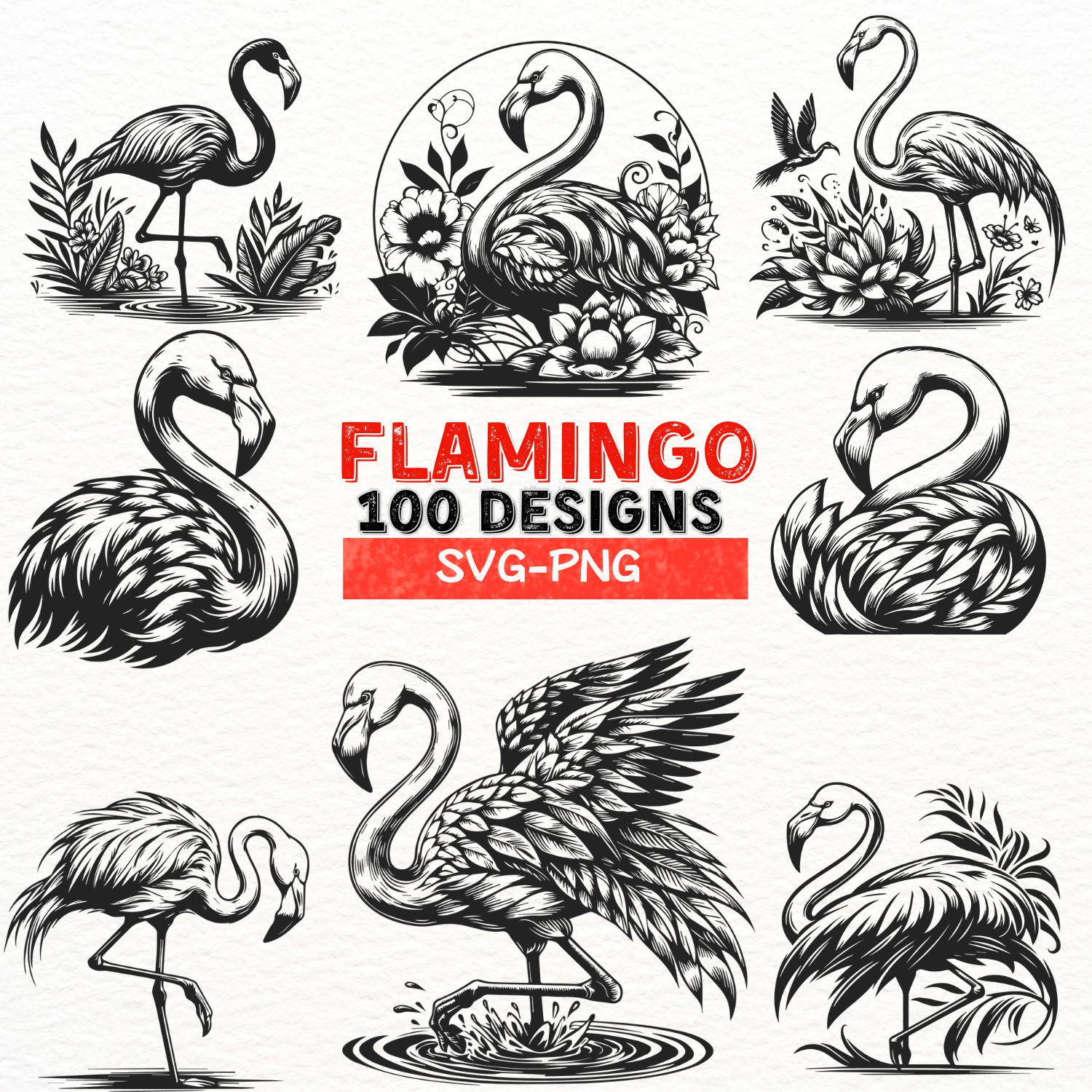 Flamingo SVG Bundle, 100 Flamingo Designs, Flamingo Cut Files for ...