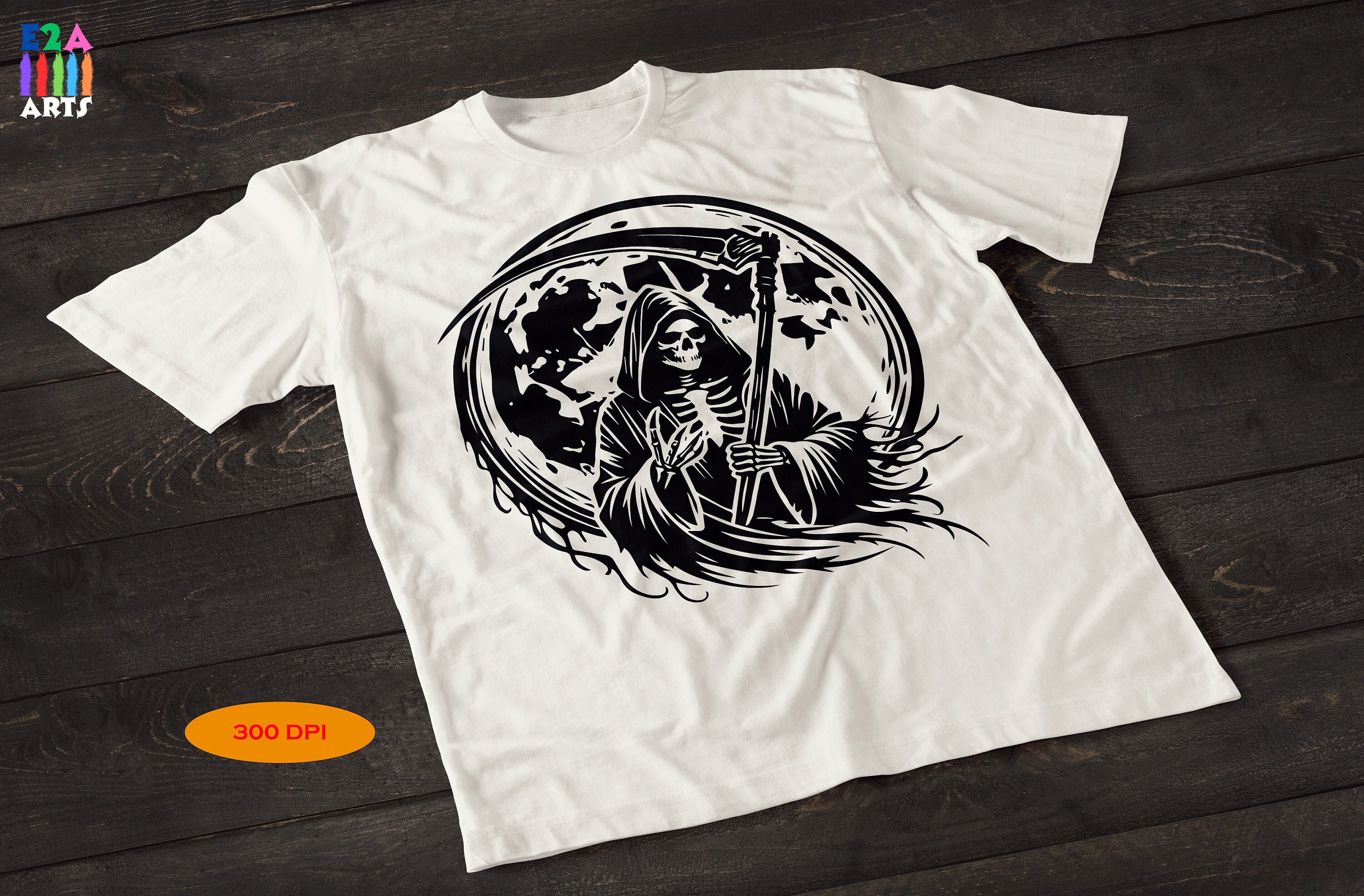 Grim Reaper SVG PNG Bundle for Commercial Use, Halloween Skull Scythe ...