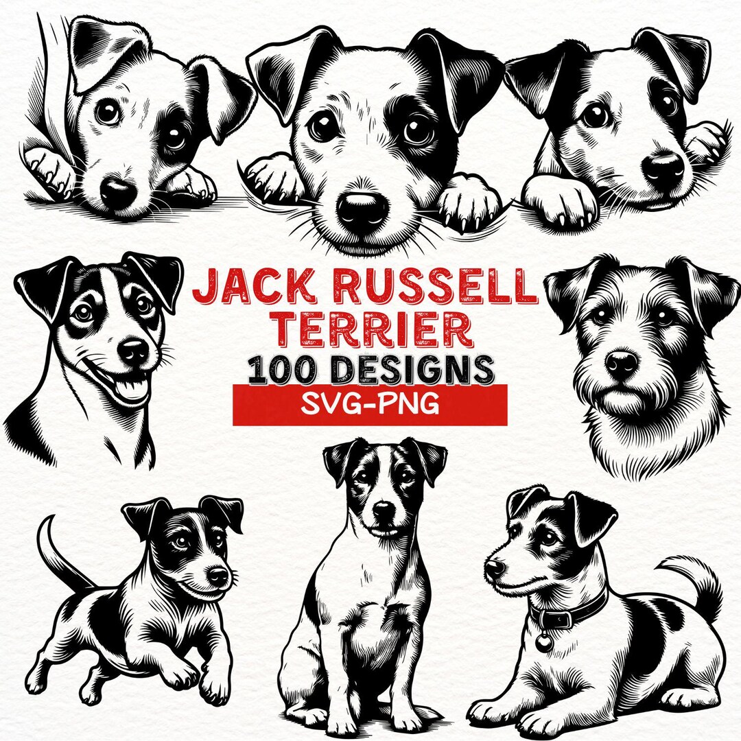 Jack Russell Terrier SVG Bundle | Dog Lover Clipart for Cricut | Jack ...