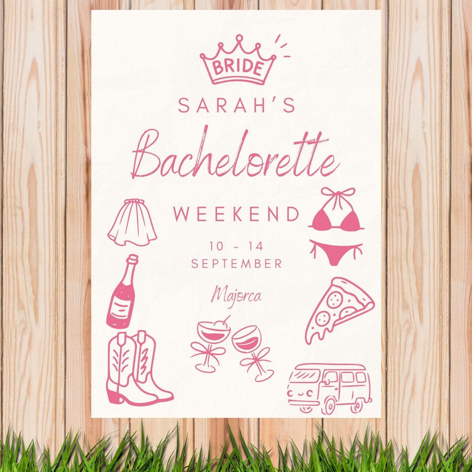 Bachelorette Clipart Bundle Hand Drawn Whimsical Party Icons PNG SVG ...