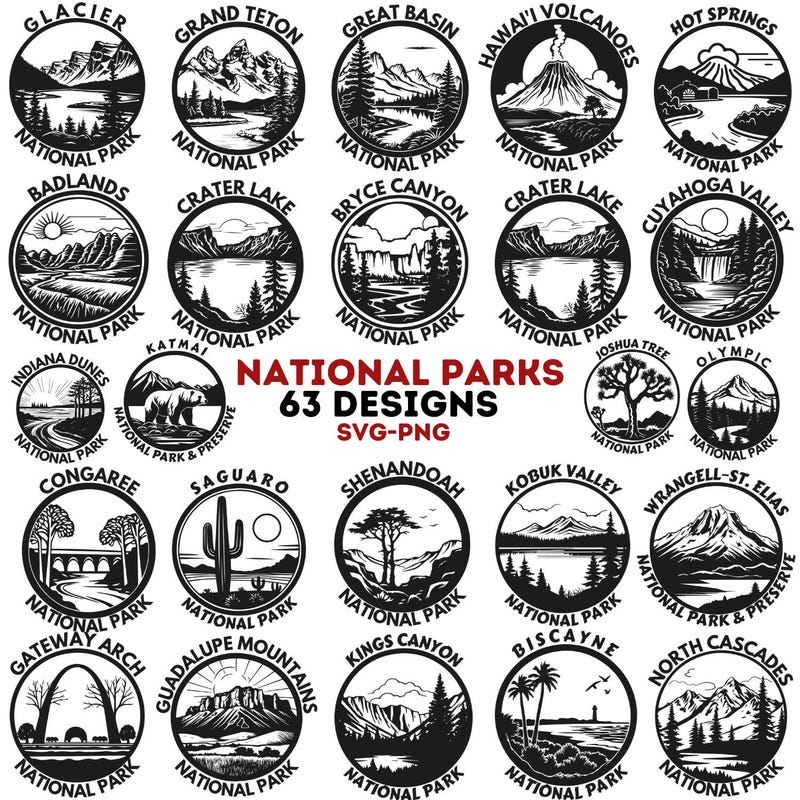 Retro National Park Designs - Etsy