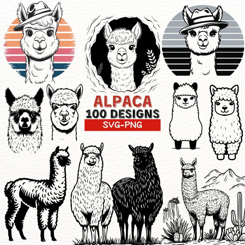 Funny Alpaca Clip Art - Etsy UK