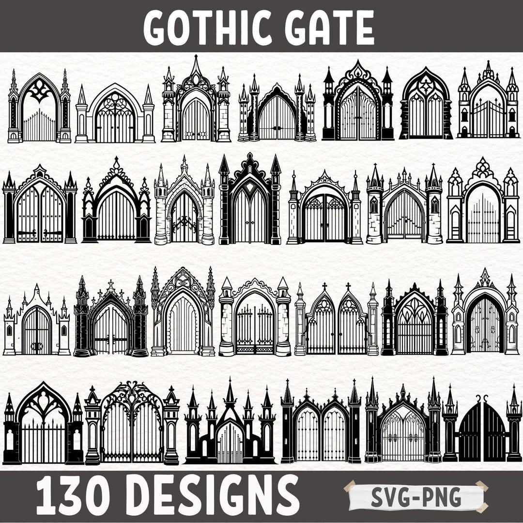 Gothic Gate SVG PNG Designs for Cricut, Laser Cutting, Scrapbooking ...