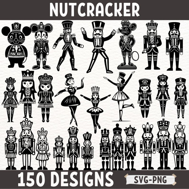 Nutcracker SVG PNG Designs Bundle | Christmas Ballet Nutcracker Clipart ...
