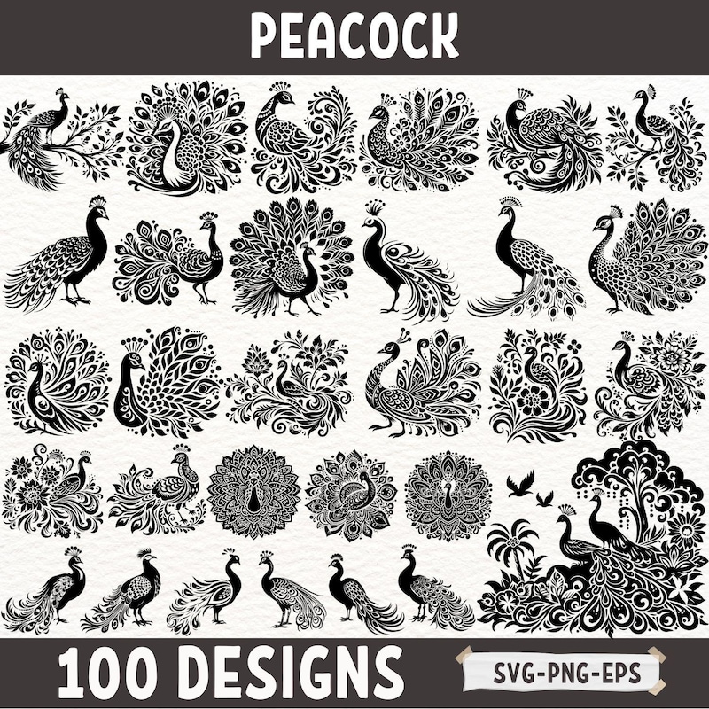 Peacock Laser Cut Svg Dxf - Etsy