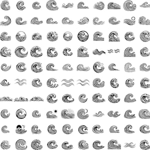 Ocean Waves SVG Bundle, Beach Wave Clipart, Nautical Sea Wave Vector ...