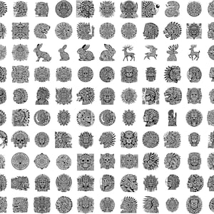 600 Aztec SVG PNG Designs Bundle | Intricate Aztec Art for Tattoos ...