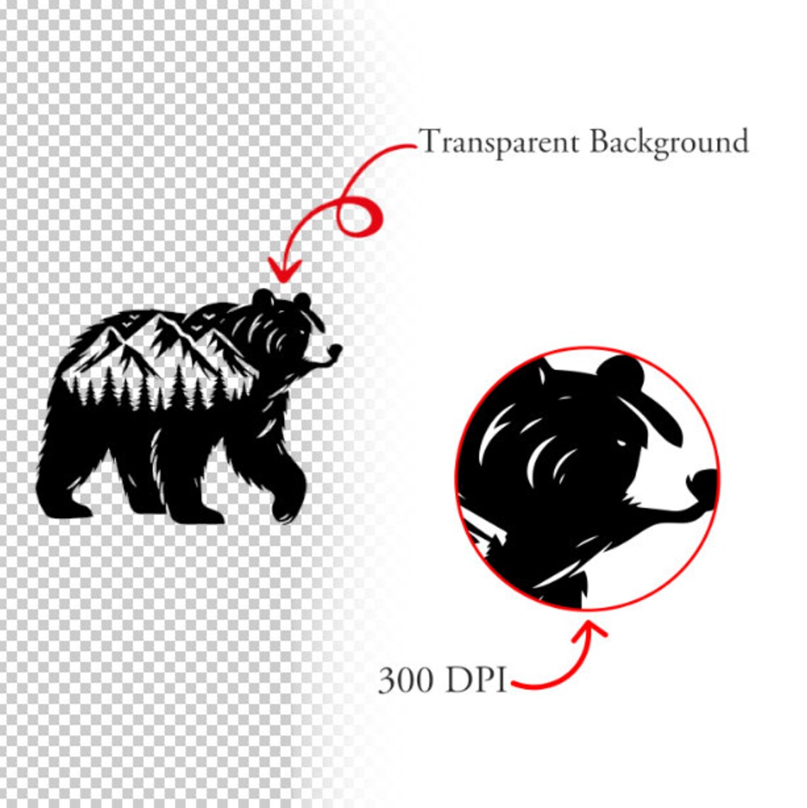 Mountain Animal SVG Bundle - Wildlife Silhouettes, Bear, Wolf, Eagle ...