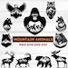 Mountain Animal SVG Bundle - Wildlife Silhouettes, Bear, Wolf, Eagle ...