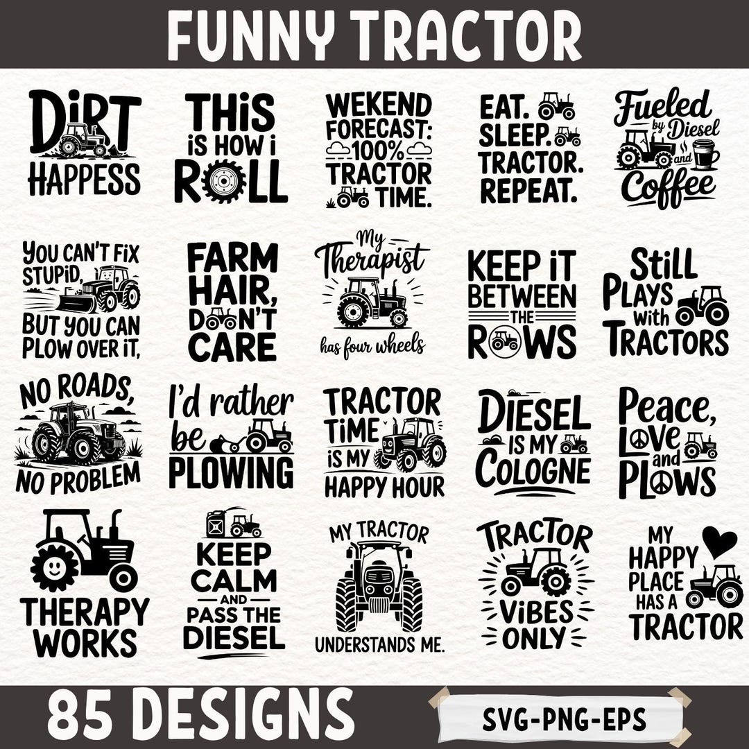 Funny Tractor SVG Bundle for Farmers | Farm Quotes Files for Cricut ...