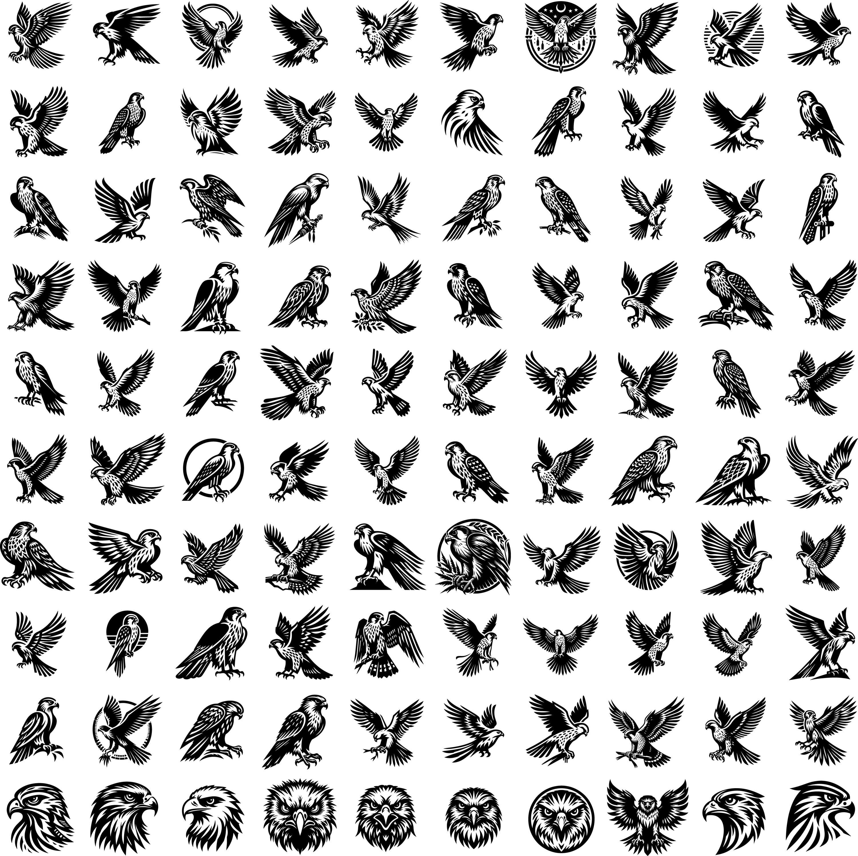 Falcon SVG Designs Bundle | Falcon Clipart for Cricut and Silhouette ...