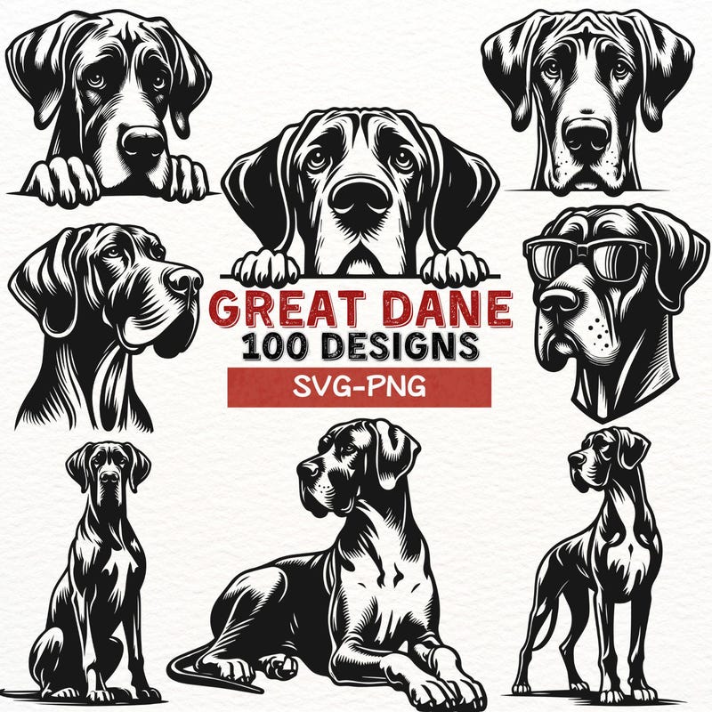 Great Dane Svg Stencil - Etsy