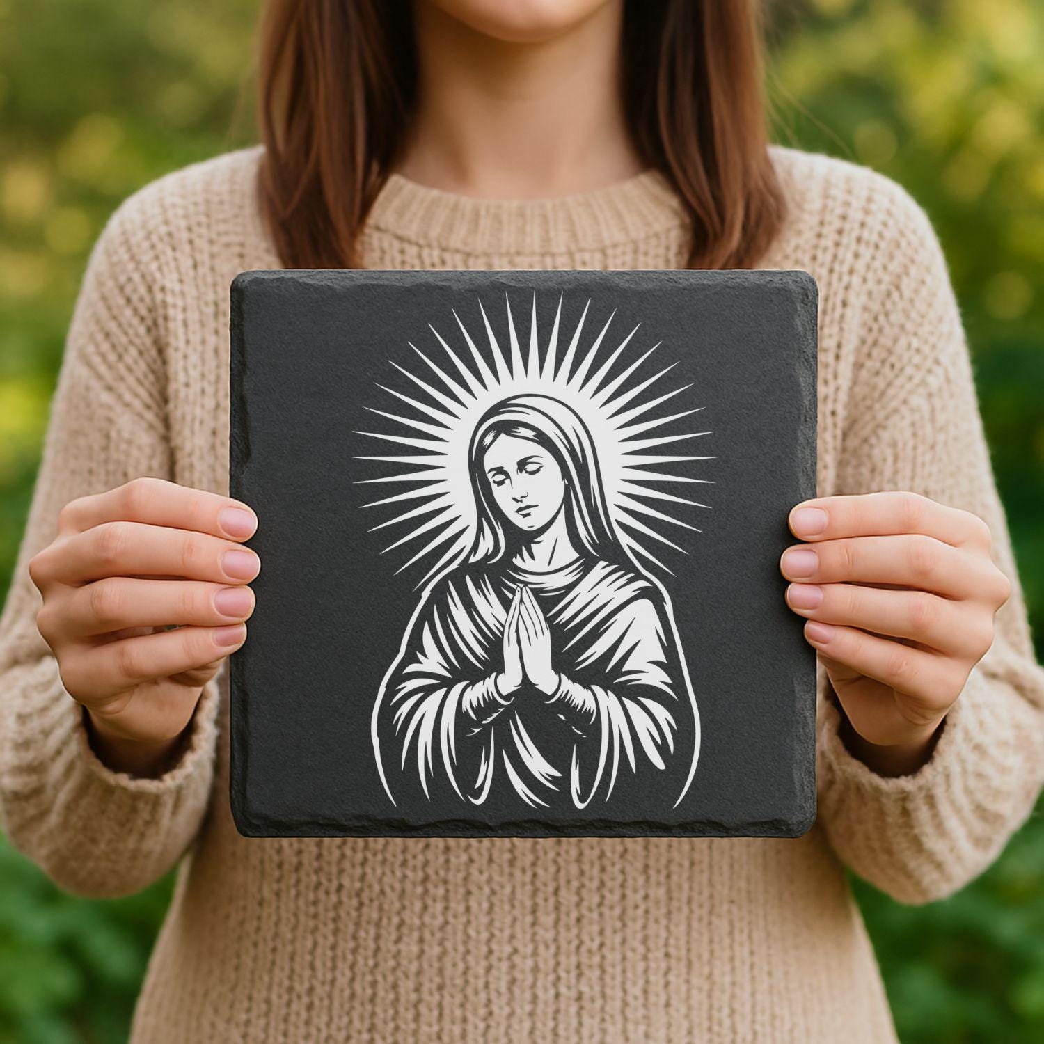 Virgin Mary SVG Bundle for Slate Engraving, Religious Christian SVG PNG ...