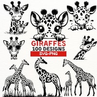 Giraffe Svg - Etsy