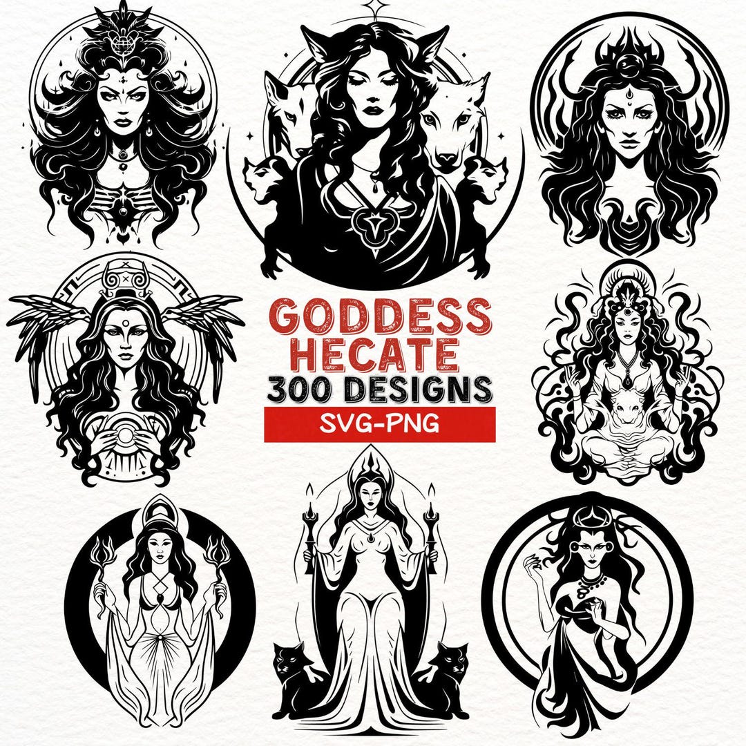 Hecate Goddess SVG PNG Designs | Witchcraft Digital Clipart | Mystical ...