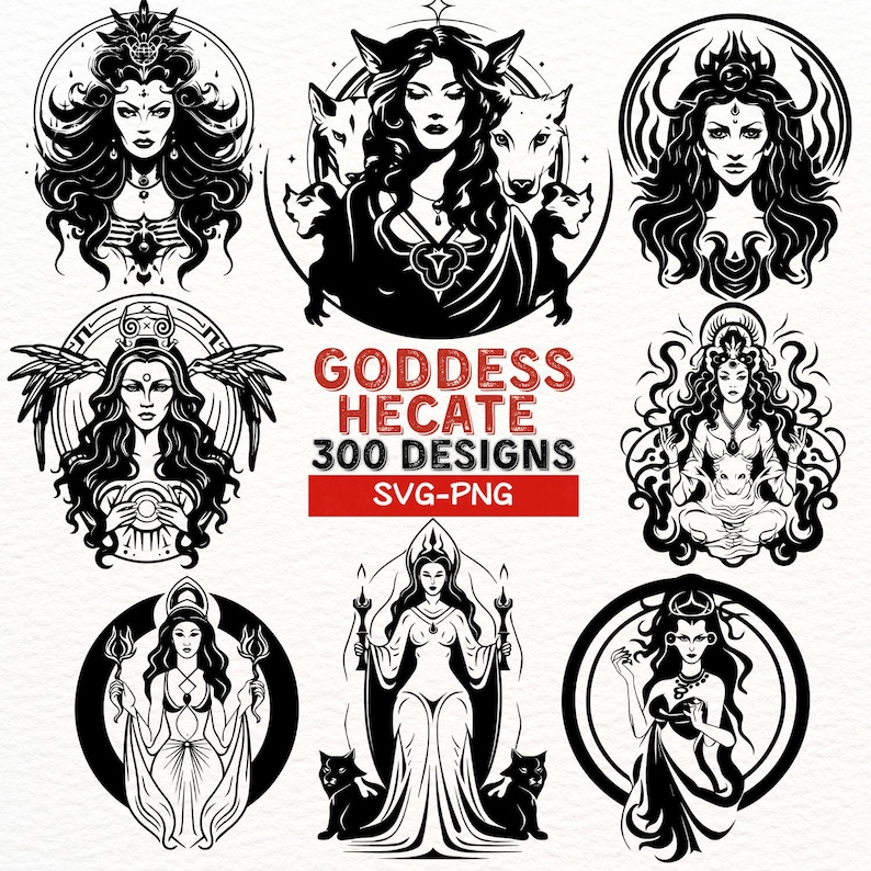 Hecate Goddess SVG PNG Designs | Witchcraft Digital Clipart | Mystical ...