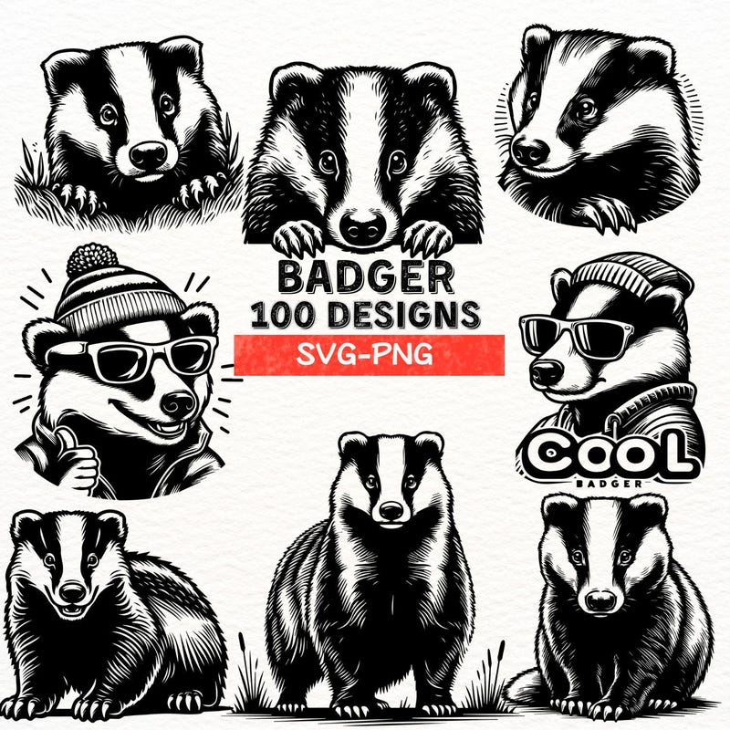 Badger Template Clipart - Etsy