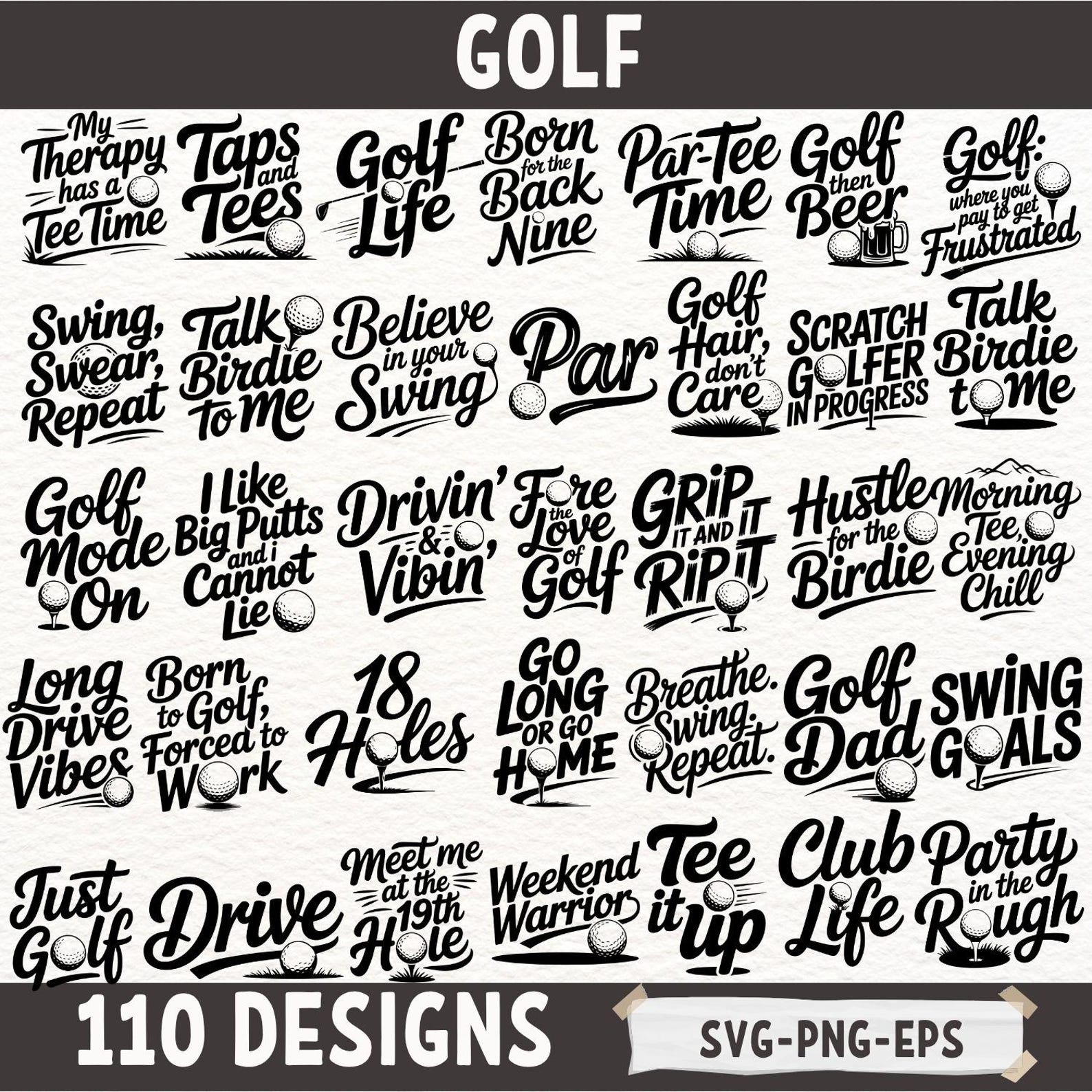Golf SVG Bundle Funny Quotes for Golfers | Retro Golf Sayings Cricut ...