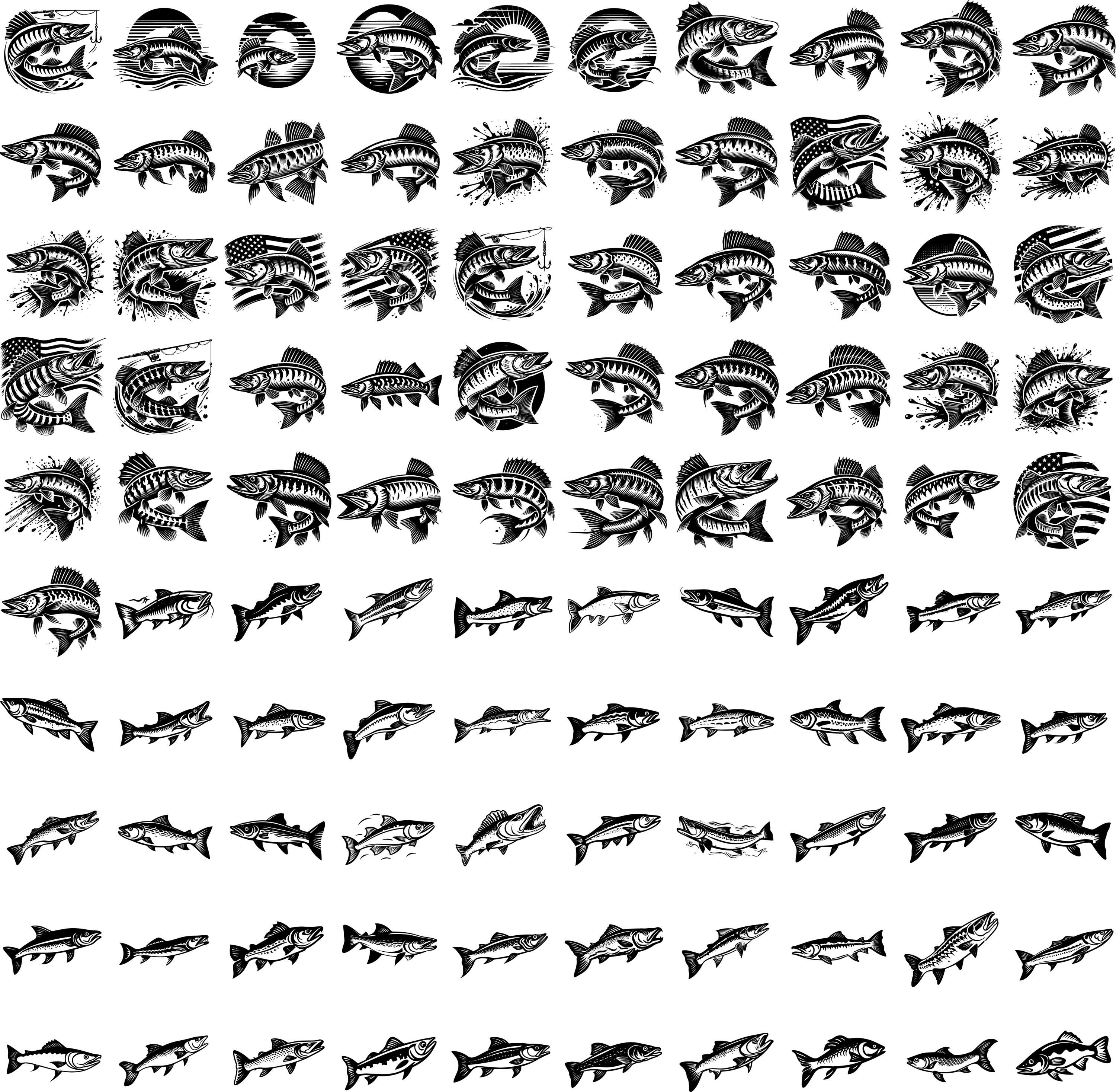 Musky Fish SVG PNG Bundle for Cricut and Sublimation, Musky Fish Vector ...