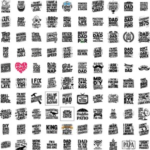 Funny Father's Day SVG Bundle for Dad Shirts and Mugs – 100 Dad Joke ...