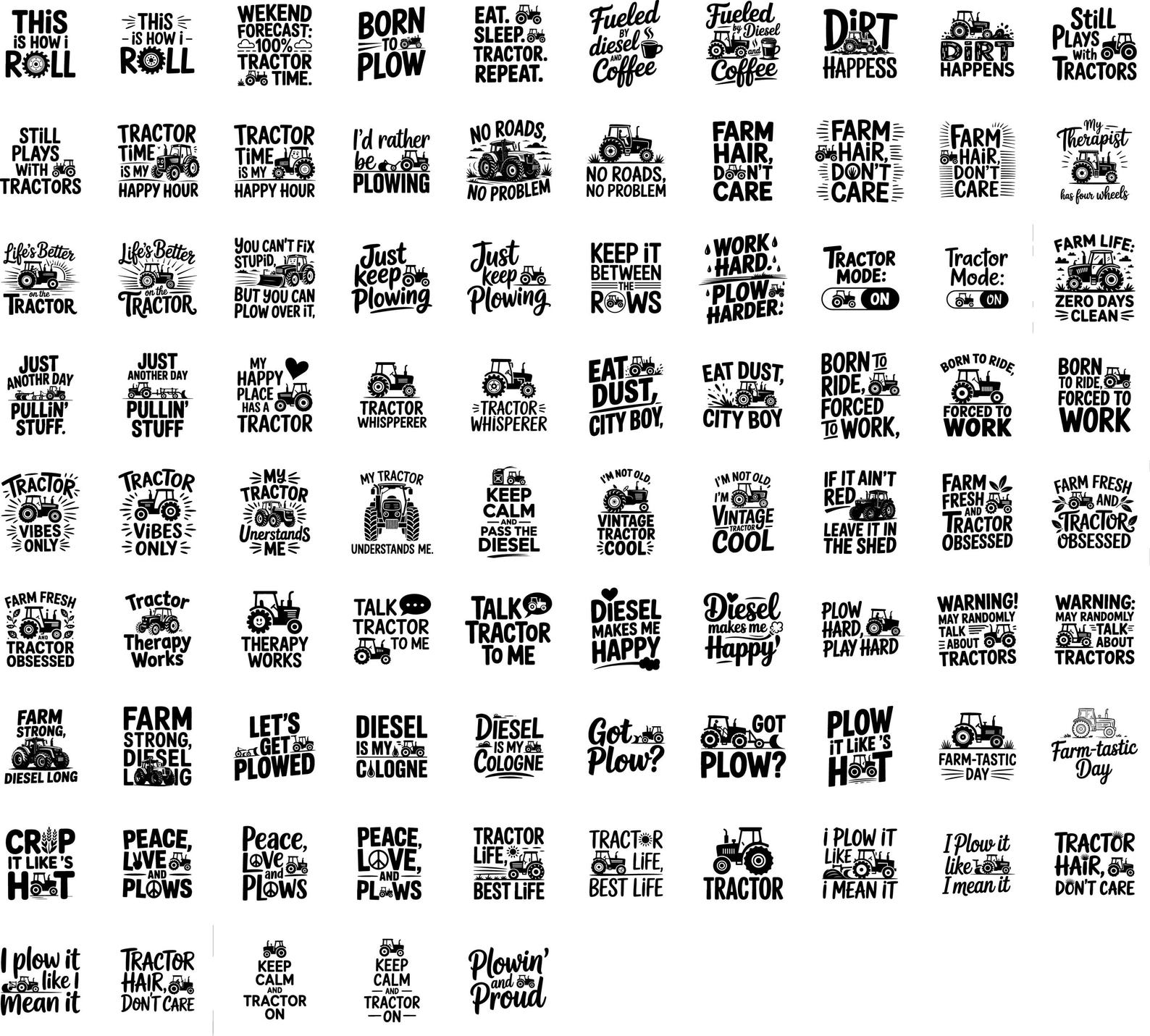 Funny Tractor SVG Bundle for Farmers | Farm Quotes Files for Cricut ...