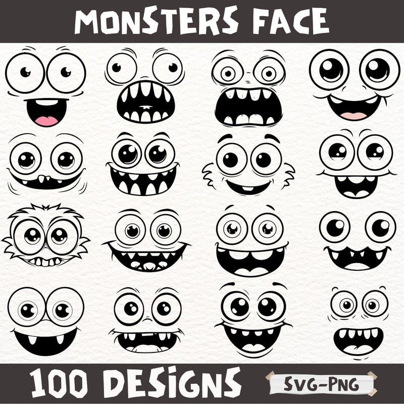 Monster Face - Etsy