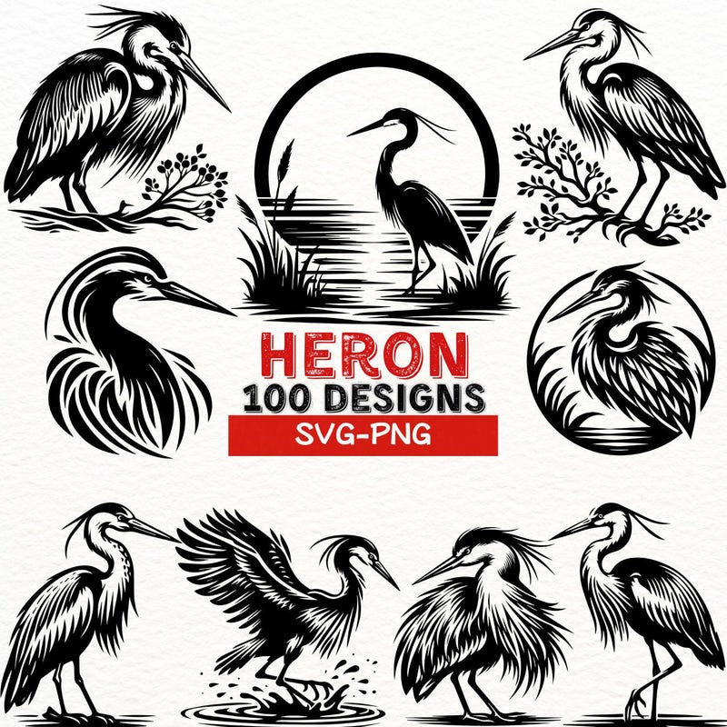 Blue Heron in a Swamp - Etsy UK