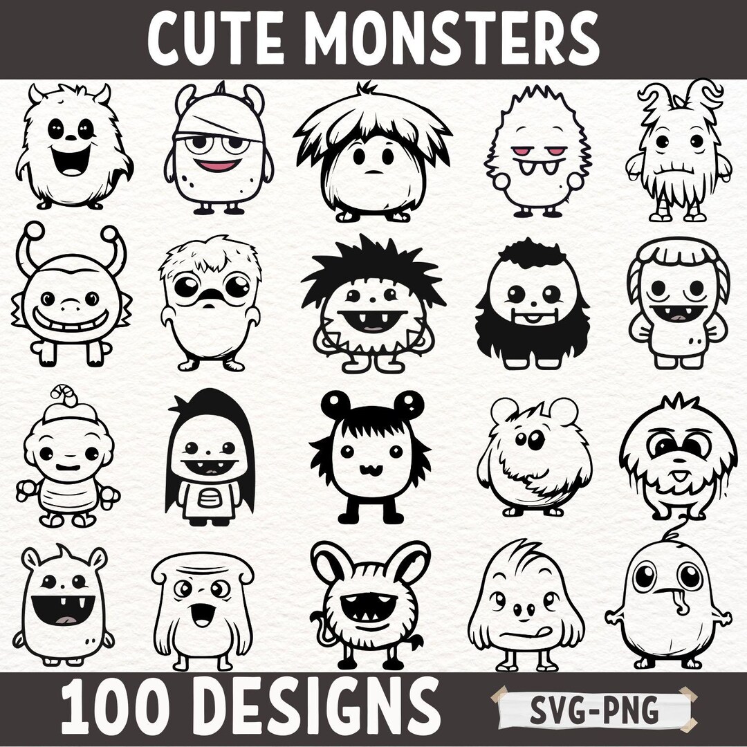 Cute Monster SVG and PNG Designs for Crafting, Kids Projects, and ...