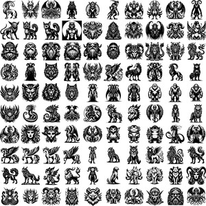 Mythical Creatures SVG Bundle, 165 Fantasy Beast Designs, Gothic ...