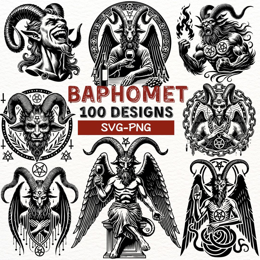 Baphomet SVG PNG Designs - Gothic Satanic Symbols Clipart Bundle ...