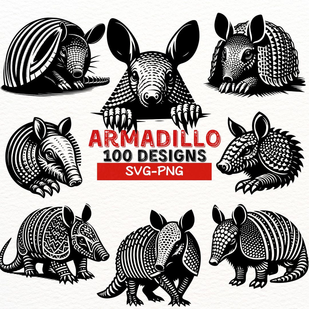 Armadillo SVG Designs, Detailed Armadillo PNG Clipart, Armadillo ...