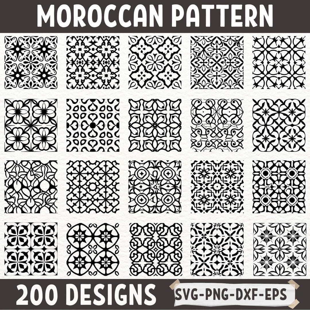 Moroccan Pattern SVG Bundle, Mandala Tile Cut Files for Cricut and ...