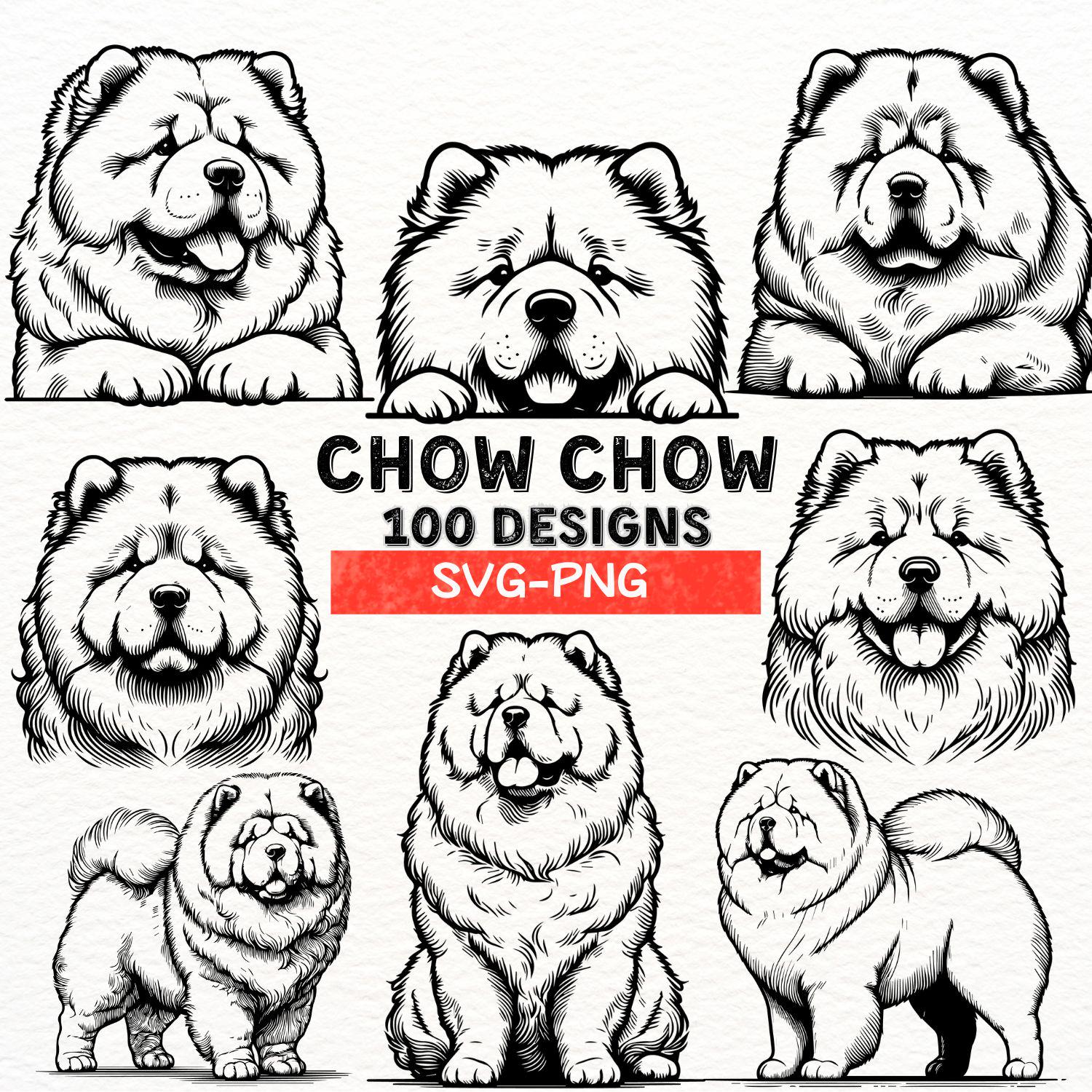 Chow Chow Dog SVG Bundle. PNG Cut Files, Cute Fluffy Dog Clipart ...
