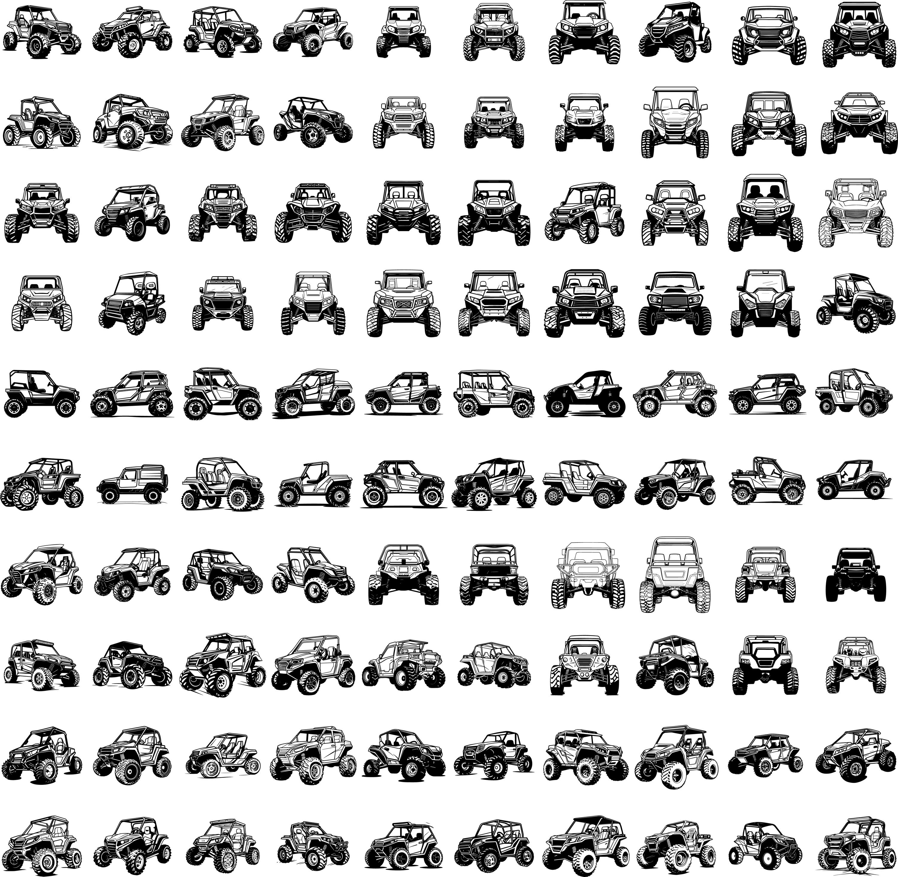 UTV Svg Png Bundle, Off-road Vehicle Vector Clipart, Utv Silhouette ...