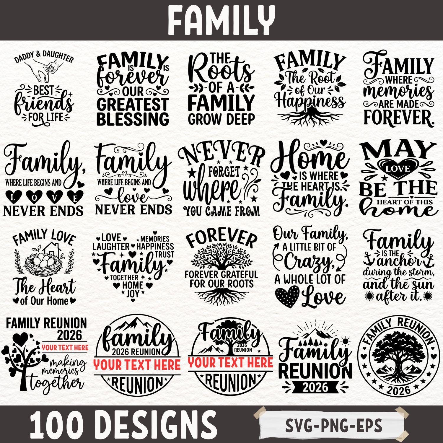 Family Quote SVG Bundle for Cricut and Silhouette | Inspirational ...