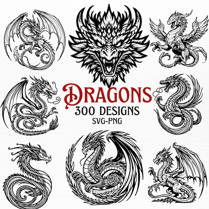 Dragon svg - Etsy