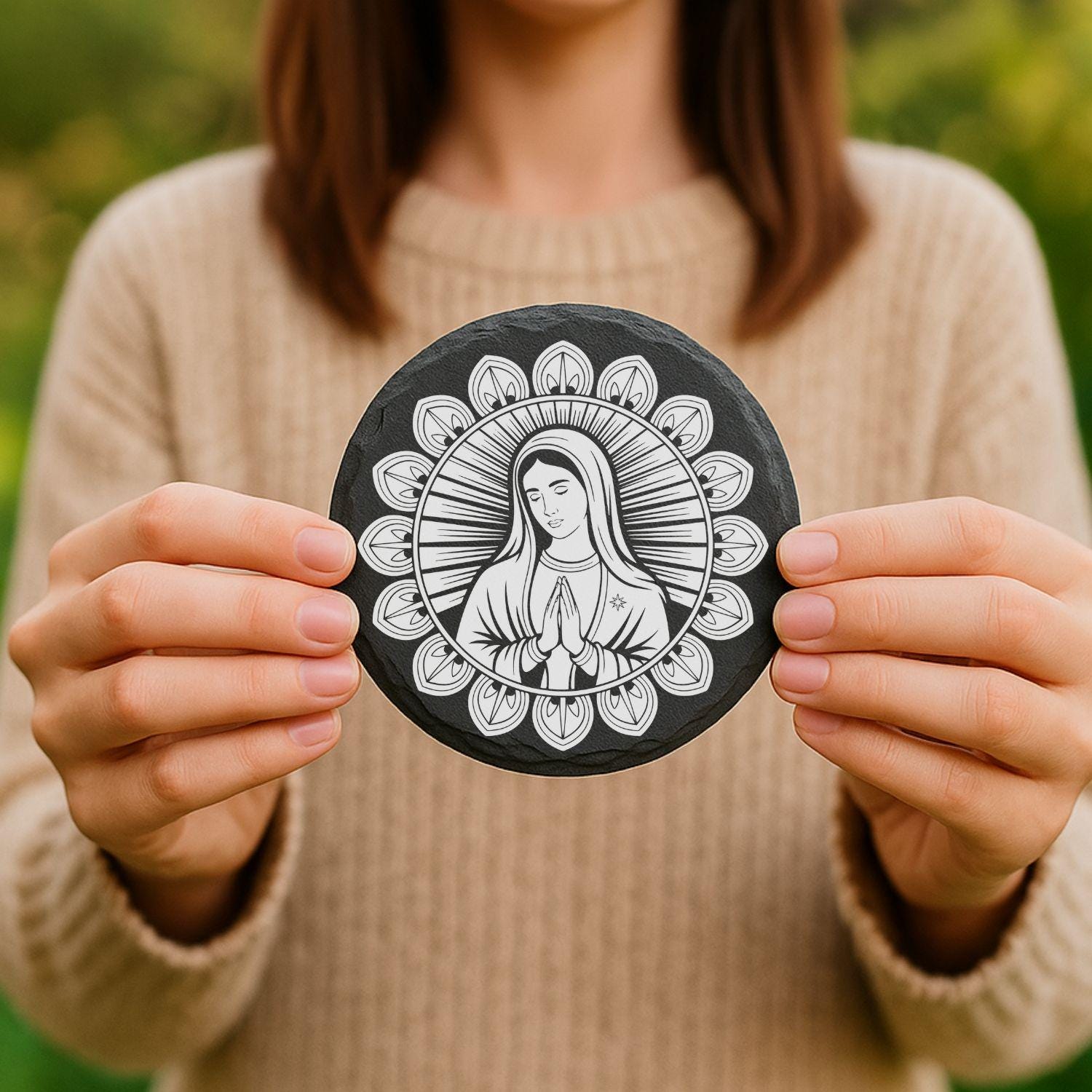 Virgin Mary SVG Bundle for Slate Engraving, Religious Christian SVG PNG ...