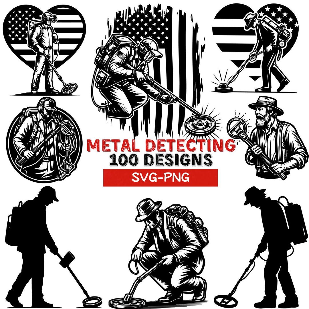 Metal Detecting SVG Bundle: Treasure Hunter Clipart (100 Designs) - Etsy UK