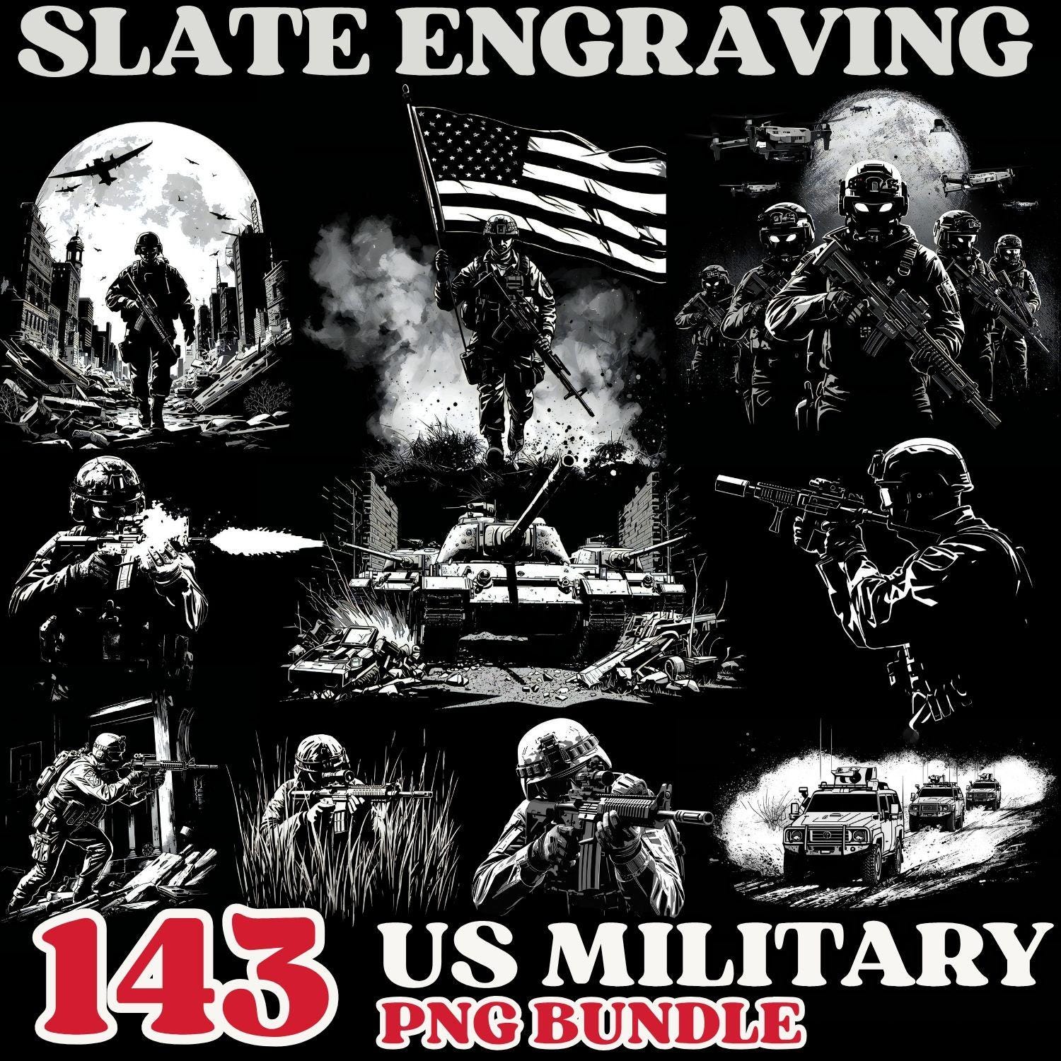 US Military PNG Bundle 143 Designs for Slate Engraving, Soldiers Army ...