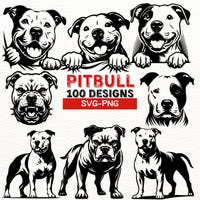 Pitbull Svg - Etsy