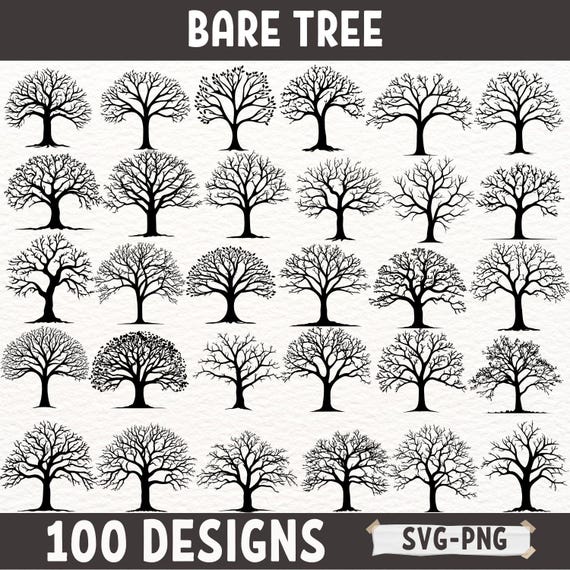 Kale Boom Zwart Wit Clipart Enge Kale Zwarte Boom Silhouet En Zwerm