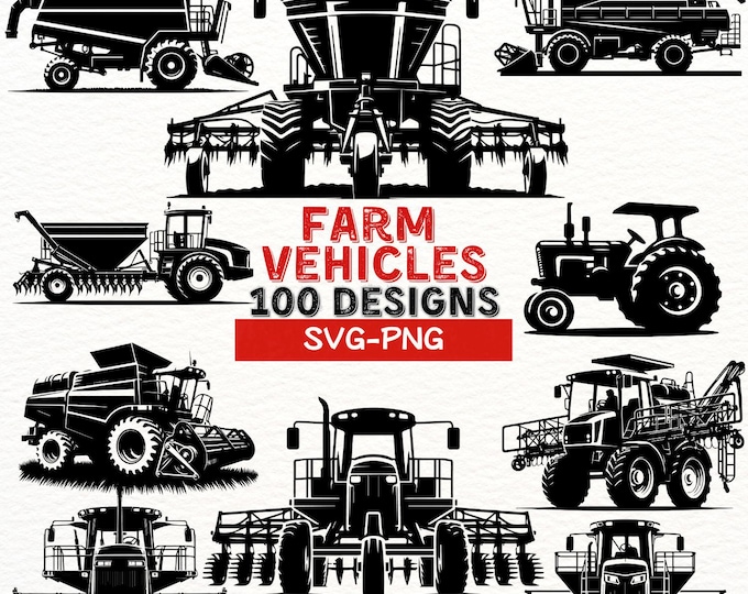 150+ Tractor SVG Bundle: Farm Tractor Cut Files (commercial Use ...